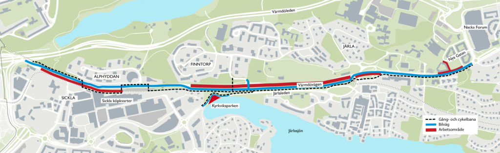 Tidplan | Skanska bygger Värmdövägen – en del av Nacka stad